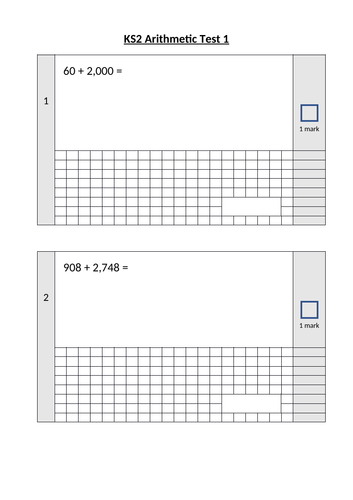 KS2 Arithmetic: SATs paper 1: Practice test and answers included ... KS2 Arithmetic: SATs paper 1: Practice test and answers included ...