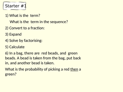 KS4 Maths Starter Questions | Teaching Resources