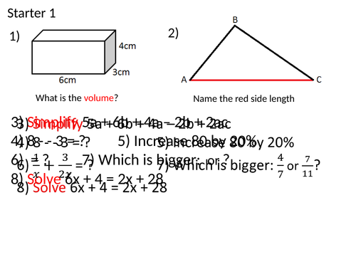 KS4 Maths Starter Questions | Teaching Resources