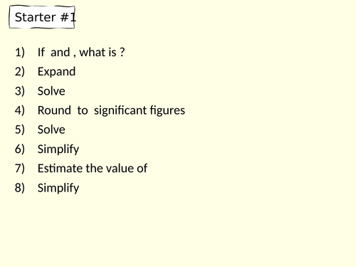 KS4 Maths Starter Questions | Teaching Resources