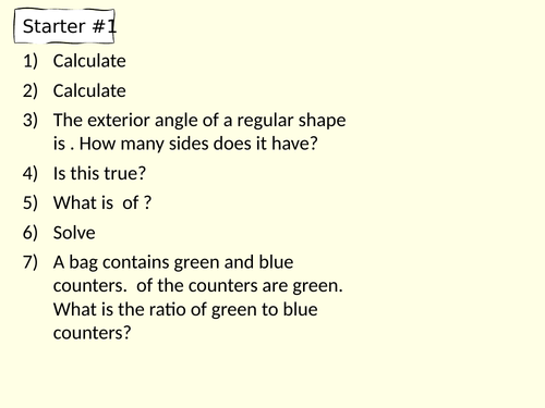KS4 Maths Starter Questions | Teaching Resources