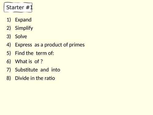 KS4 Maths Starter Questions | Teaching Resources
