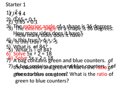 KS4 Maths Starter Questions | Teaching Resources