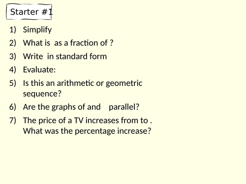 KS4 Maths Starter Questions | Teaching Resources