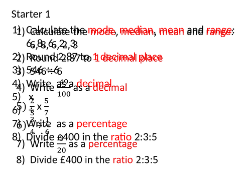 KS4 Maths Starter Questions | Teaching Resources