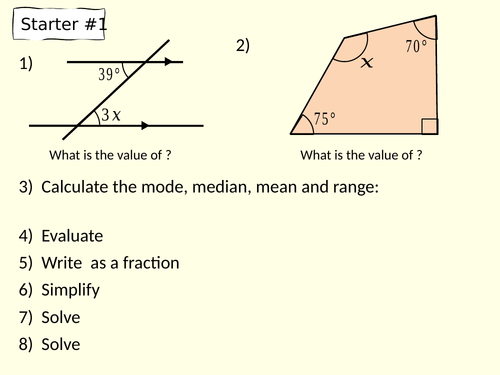KS4 Maths Starter Questions | Teaching Resources