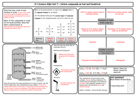 AQA Chemistry Revision Mats/Grids FOUNDATION Unit 7 & 8 Organic ...