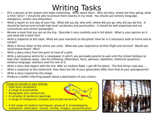 English 11+ Eleven Plus homework writing tasks | Teaching Resources