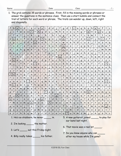 Phrasal Verbs Wacky Trails Worksheet | Teaching Resources