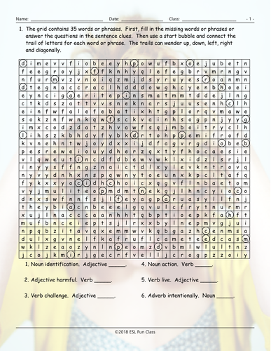 Word Forms Wacky Trails Worksheet | Teaching Resources