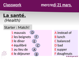 La nourriture - sain / malsain? Food - healthy / unhealthy. | Teaching ...