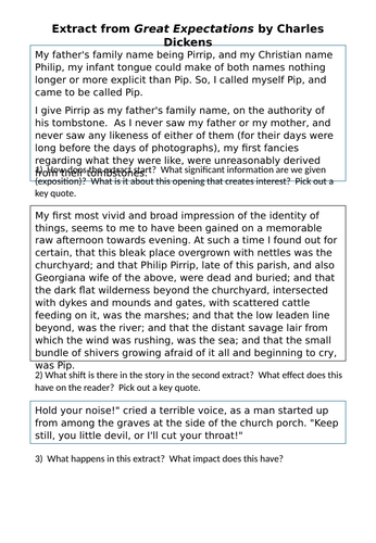 Aqa Language Paper 1 Question 3 Analysing Structure Teaching Resources