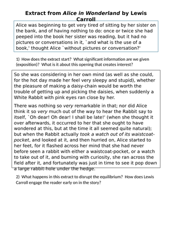 Aqa Language Paper 1 Question 3 Analysing Structure Teaching Resources