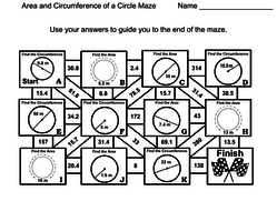Area and Circumference of a Circle Activity: Math Maze | Teaching Resources
