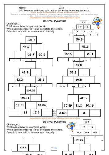 Decimals KS2 Y5 Summer Block 1 Add & Subtract Decimals and x÷ by 10 ...