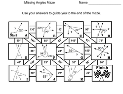 Missing Angles Activity: Math Maze | Teaching Resources