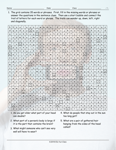 People Descriptions Wacky Trails Worksheet | Teaching Resources