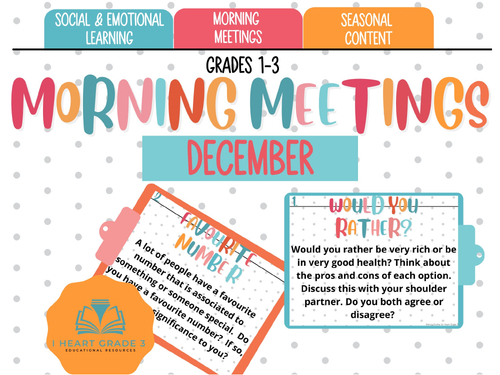 December Morning Meetings | Teaching Resources