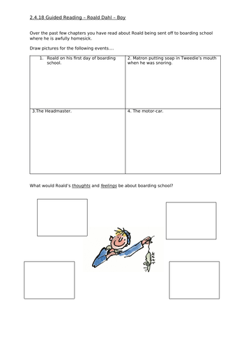 Roald Dahl Boy Comprehension Differentiated chapters 10-15 | Teaching ...