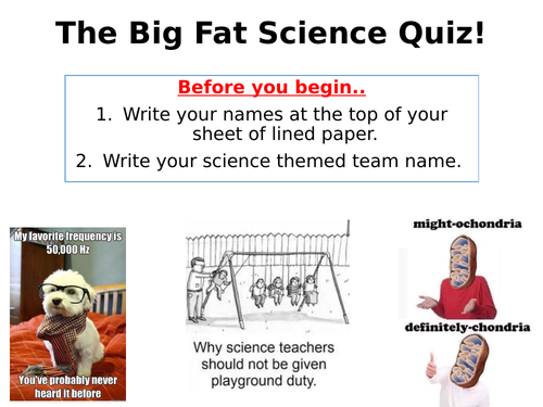 Science end of year quiz | Teaching Resources