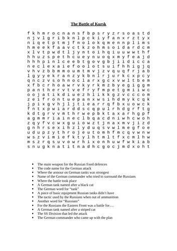 Battle of Kursk worksheet and activity | Teaching Resources