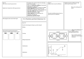 Revision mat: Activate 1- Chemistry Particles and their behaviour ...