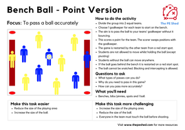 Bench Ball -2 versions- PE Invasion Game | Teaching Resources