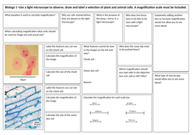 Required practical revision sheets for GCSE AQA Biology 2018 ...