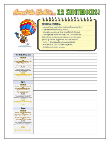 Around the World in 32 Sentences - Descriptive Writing Challenge ...