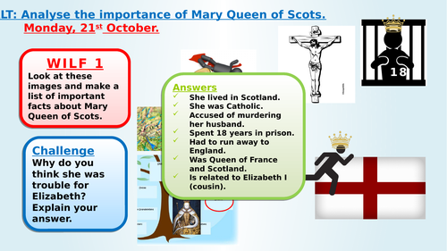 Elizabeth I Revision Mat Teaching Resources