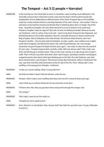 The Tempest - English unit 3/4 | Teaching Resources