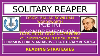 SOLITARY REAPER BY WILLIAM WORDSWORTH - LESSON PRESENTATION | Teaching ...
