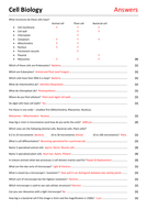 Topic 1: Cell Biology Revision Questions and Answer Sheets | Teaching ...