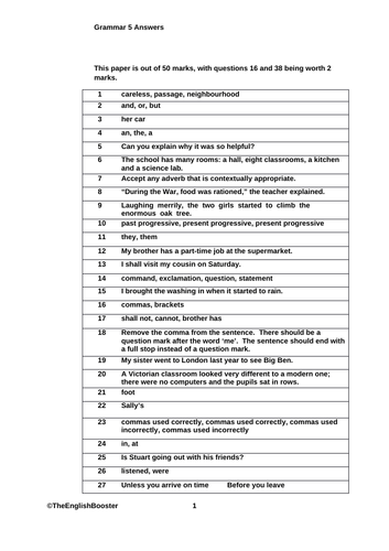 The Grammar Booster | Teaching Resources