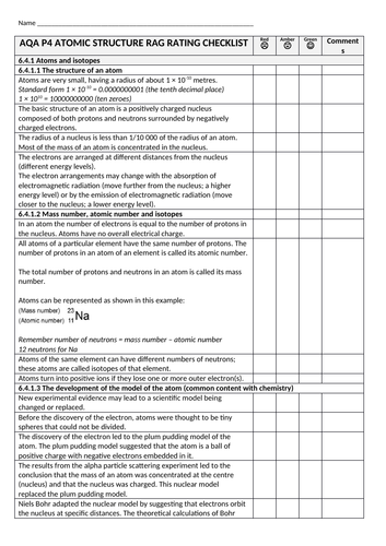 New 2018 AQA GCSE Physics /Trilogy Science P4 Atomic Structure revision ... New 2018 AQA GCSE Physics /Trilogy Science P4 Atomic Structure revision ...