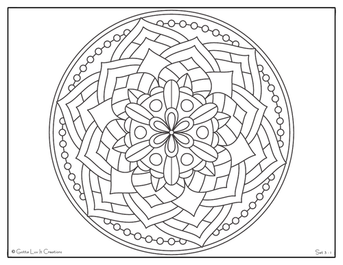 Coloring Pages Set 3 Mandala Designs 10 different pages Perfect for ...
