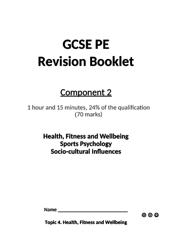 GCSE PE Revision Booklets (Edexcel 2016 onwards) | Teaching Resources
