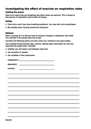 Aerobic Respiration - Activate KS3 | Teaching Resources