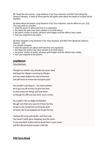 Unseen Poetry WJEC EDUQAS | Teaching Resources Unseen Poetry WJEC EDUQAS | Teaching Resources