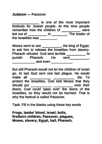 Passover Judaism GCSE | Teaching Resources
