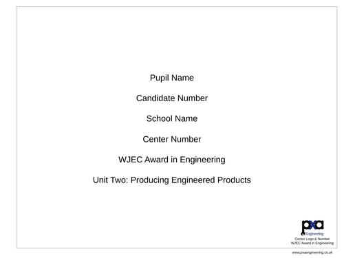 WJEC Vocational Award in Engineering Unit 2: Producing Engineering ...