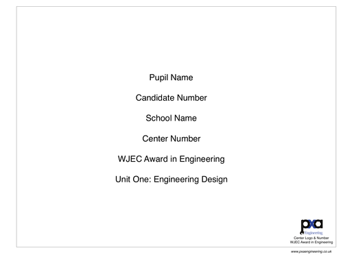 WJEC Vocational Award in Engineering Unit 1: Engineering Design Student ...