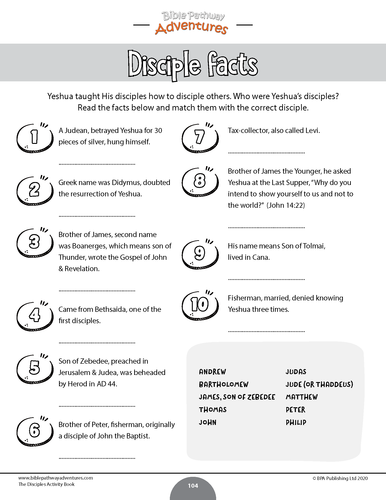 The Disciples Activity Book | Teaching Resources