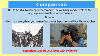 AQA Power and conflict comparison paragraph - Exposure and War ...