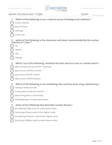 AQA physics GCSE 9 -1 exam practice M/C revision questions for paper 1 ...