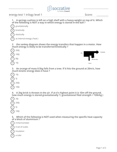 AQA physics GCSE 9 -1 exam practice M/C revision questions for paper 1 ...