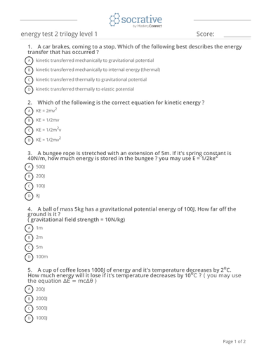 AQA physics GCSE 9 -1 exam practice M/C revision questions for paper 1 ...