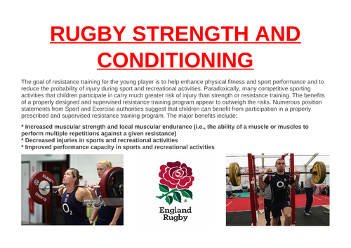 Rugby Strength and Conditioning | Teaching Resources
