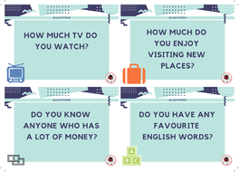 ESL Conversation Cards - Quantifiers - Elementary (much/many/any/some ...