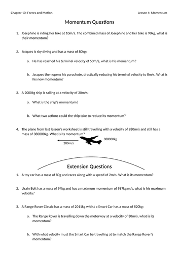Momentum Worksheet with Answers | Teaching Resources Momentum Worksheet with Answers | Teaching Resources
